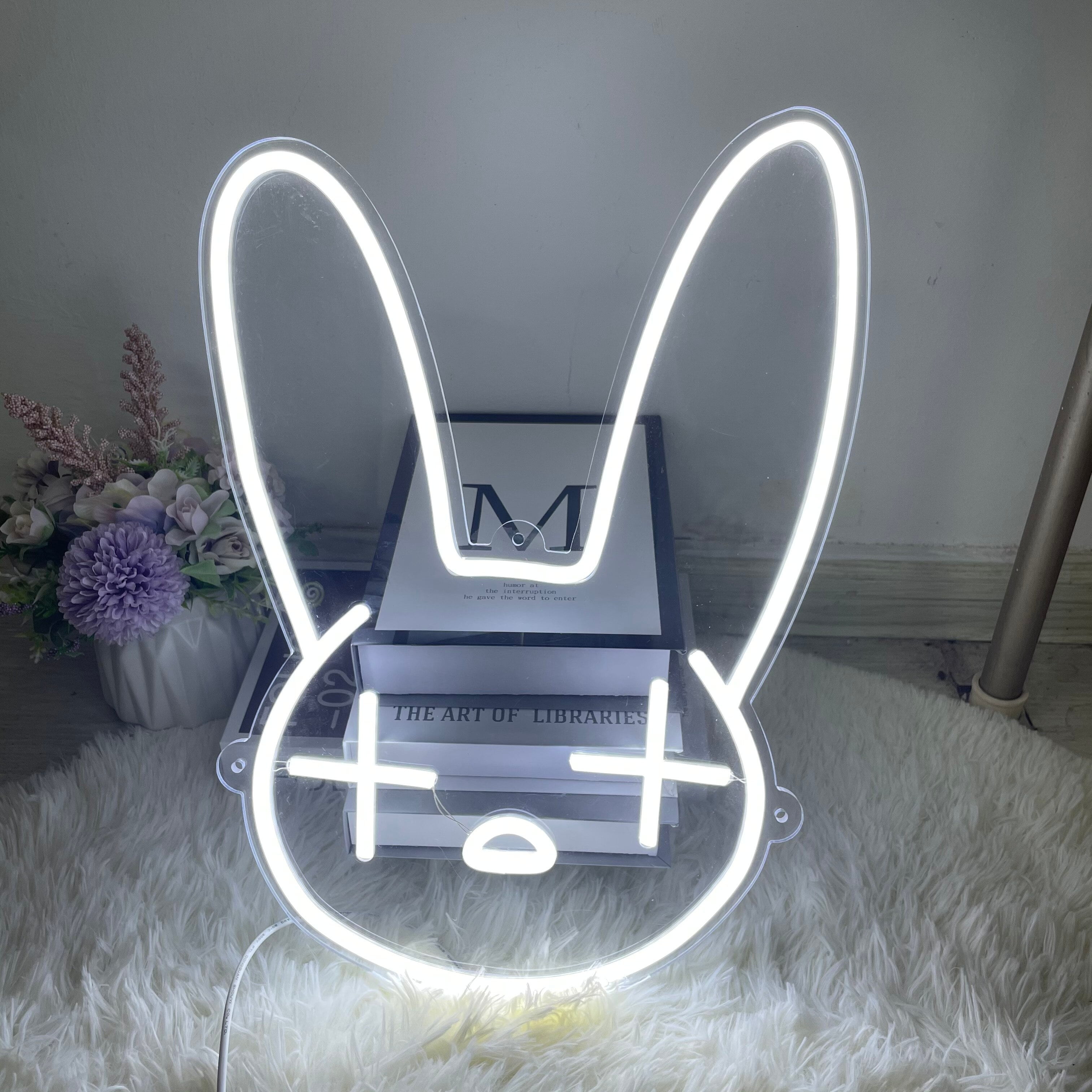 Neonium Bad Bunny Rabbit Neon Sign Birthday Bedroom Home Room Party Bar ...