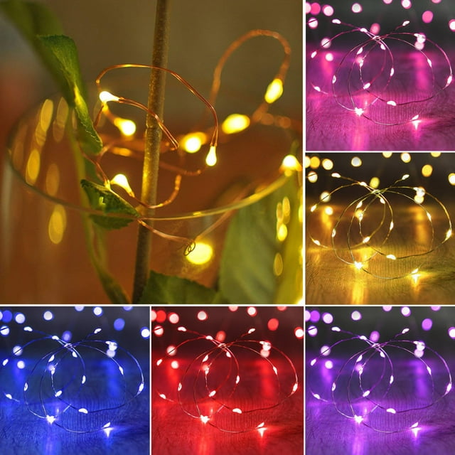 Bluethy 2/5/10m LED Copper Wire Fairy String Lights Garland Wedding ...