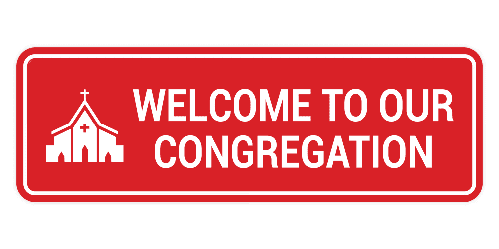 Standard Welcome To Our Congregation Sign (Red) - Small - Walmart.com