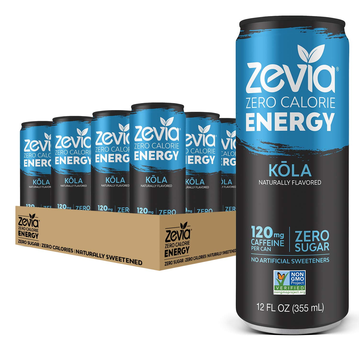Zevia Zero Calorie Energy Drink, Kōla, 12 Ounce Cans (Pack of 12) Flavor: Kōla - Walmart.com