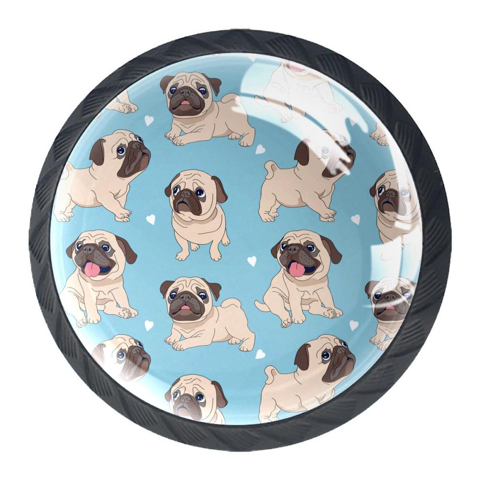 4 Pcs Pugs Puppies Dog Knobs for Kitchen Cabinet Cupboard Dresser ...