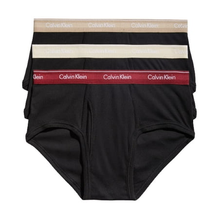 Calvin Klein Men's Cotton Classics 3-Pack Brief, Black Bodies W/TUFFET ...