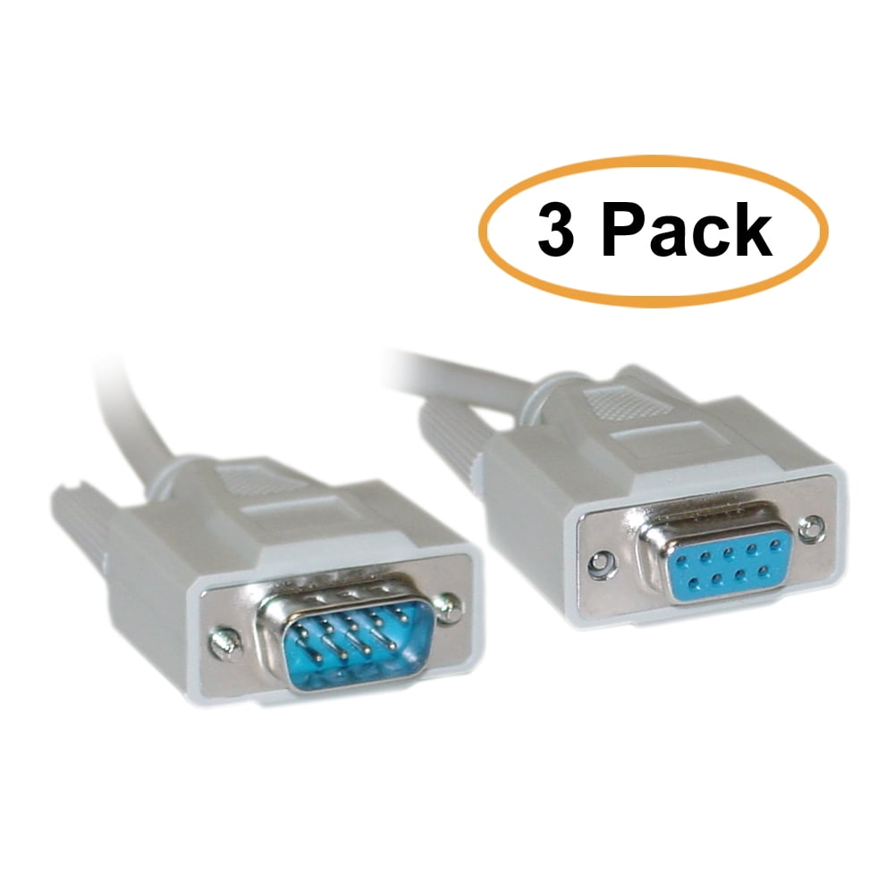 C&E Serial Extension Cable, DB9 Male to DB9 Female, RS-232, UL rated, 9 ...
