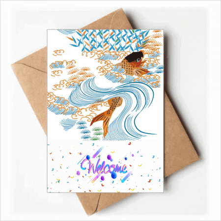 Painting Japanese Culture Fish Water Welcome Back Greeting Cards ...