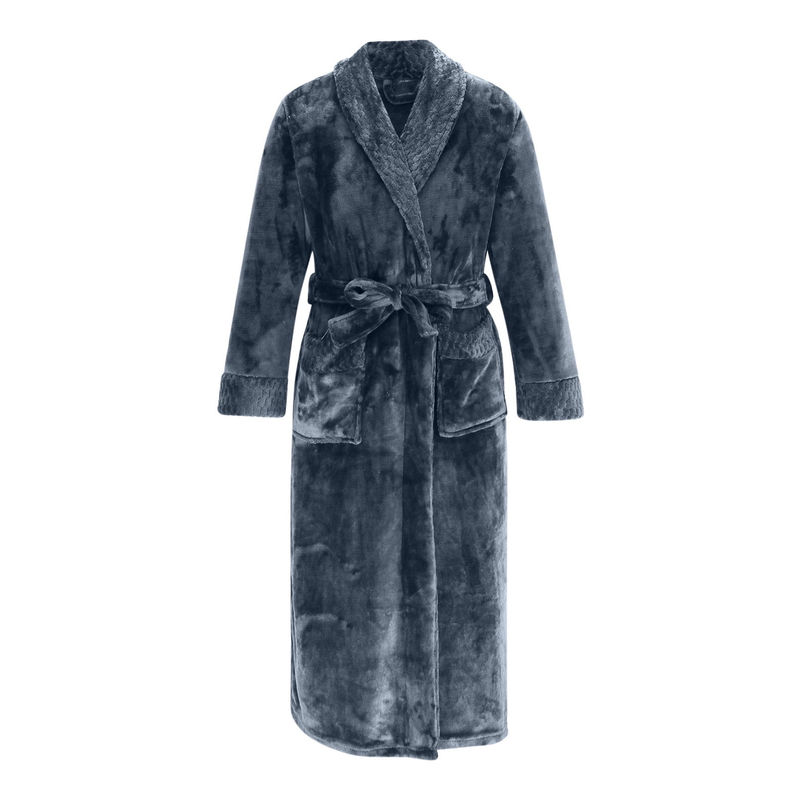 Japceit Robes for Men Men Solid Color Fallow Cardigan Pocket Long ...