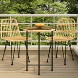 vidaXL Bistro Table Patio Table with Rattan Look Garden Outdoor Side ...