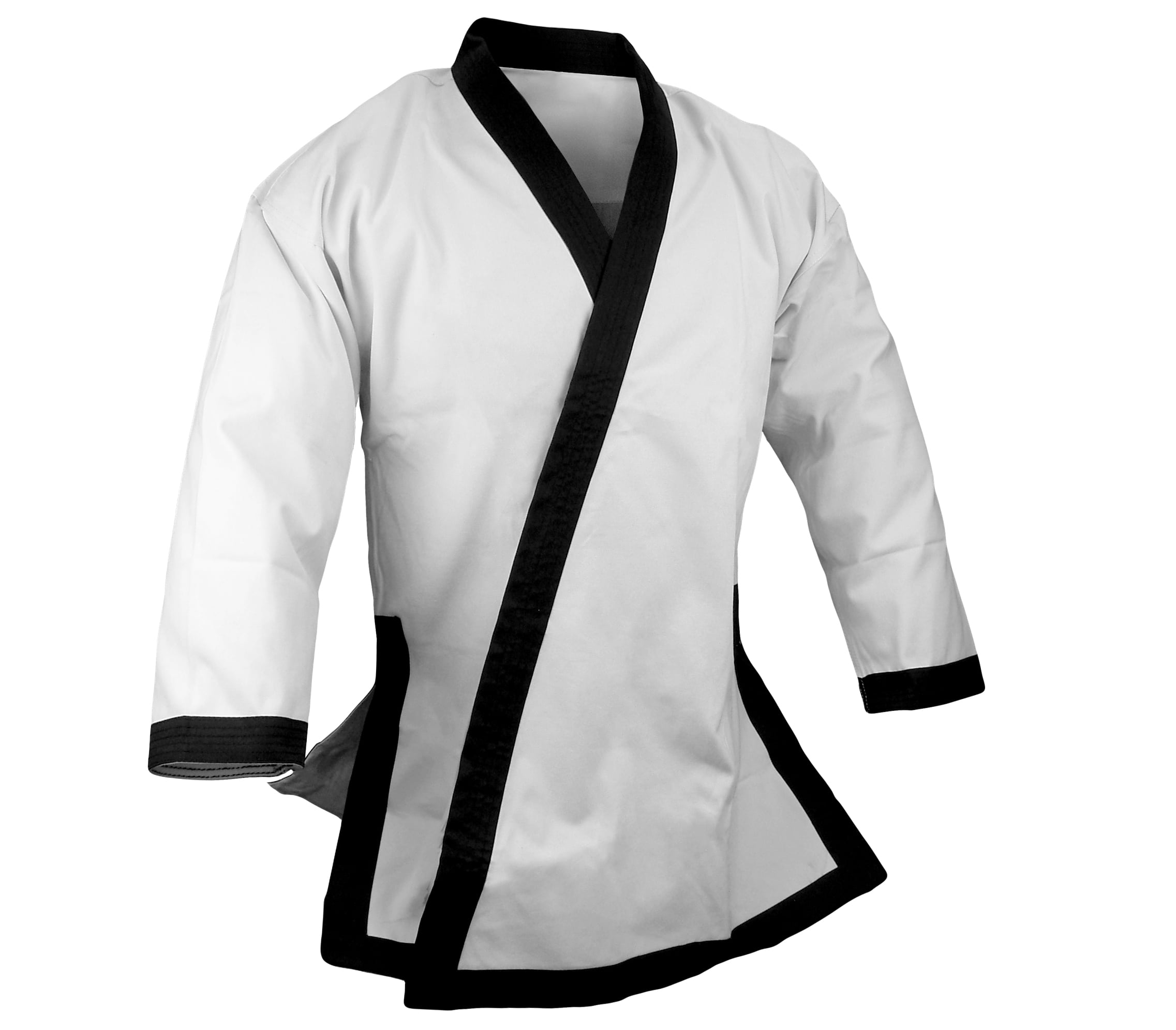 Tang Soo Do JACKET ONLY, Gi White w/ Black Trim 12 oz Heavy Weight w ...