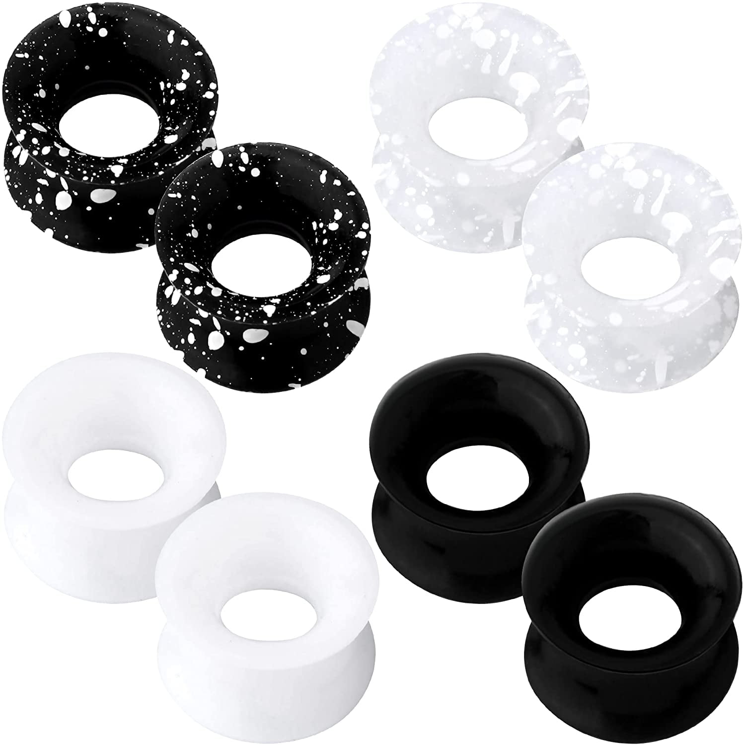 OUFER 8PCS Silicone Ear Gauges Flexible Ear Tunnels Plugs Stretchers ...