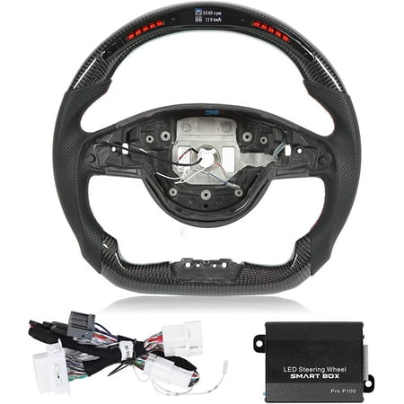 LED Steering Wheel, Carbon Fiber LED Display Shift Lights Steering ...