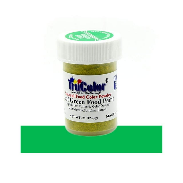 TruColor Leaf Green Airbrush Natural Food-Coloring Powder Paint, 6 ...
