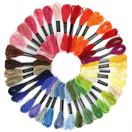 Full Range of Embroidery Starter Kit Including plastic embroidery hoop,color threads, 3 sizes ...
