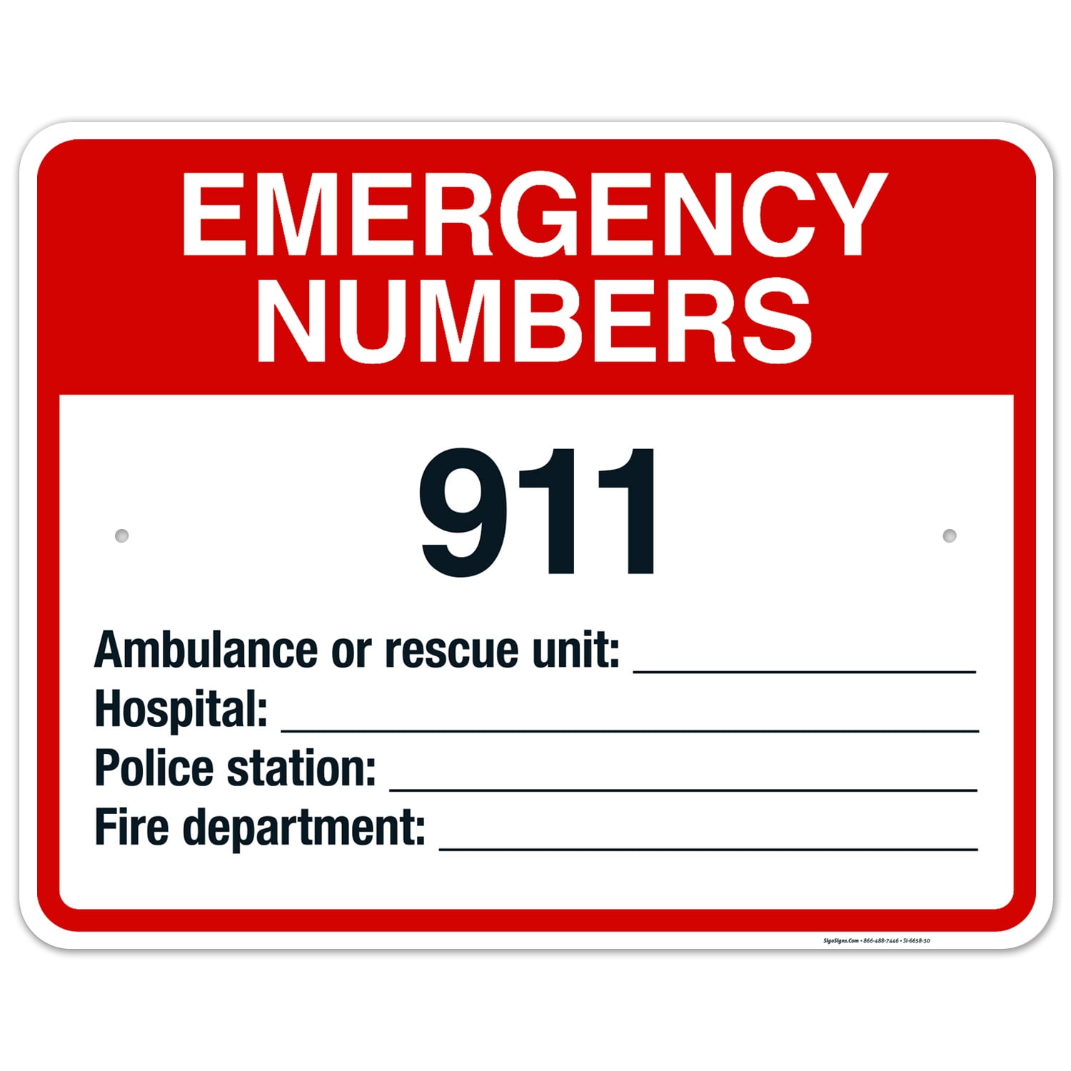 Emergency Numbers Sign, Pool Sign, - Walmart.com