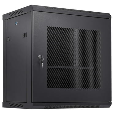 KFFKFF 12U Wall-Mounted Network Server Rack Cabinet Enclosure with 15.5 ...