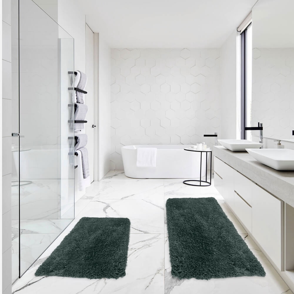 Bath Rug Set - Soft Absorbent Shaggy Bathroom Rugs For Bathroom Vanity ...