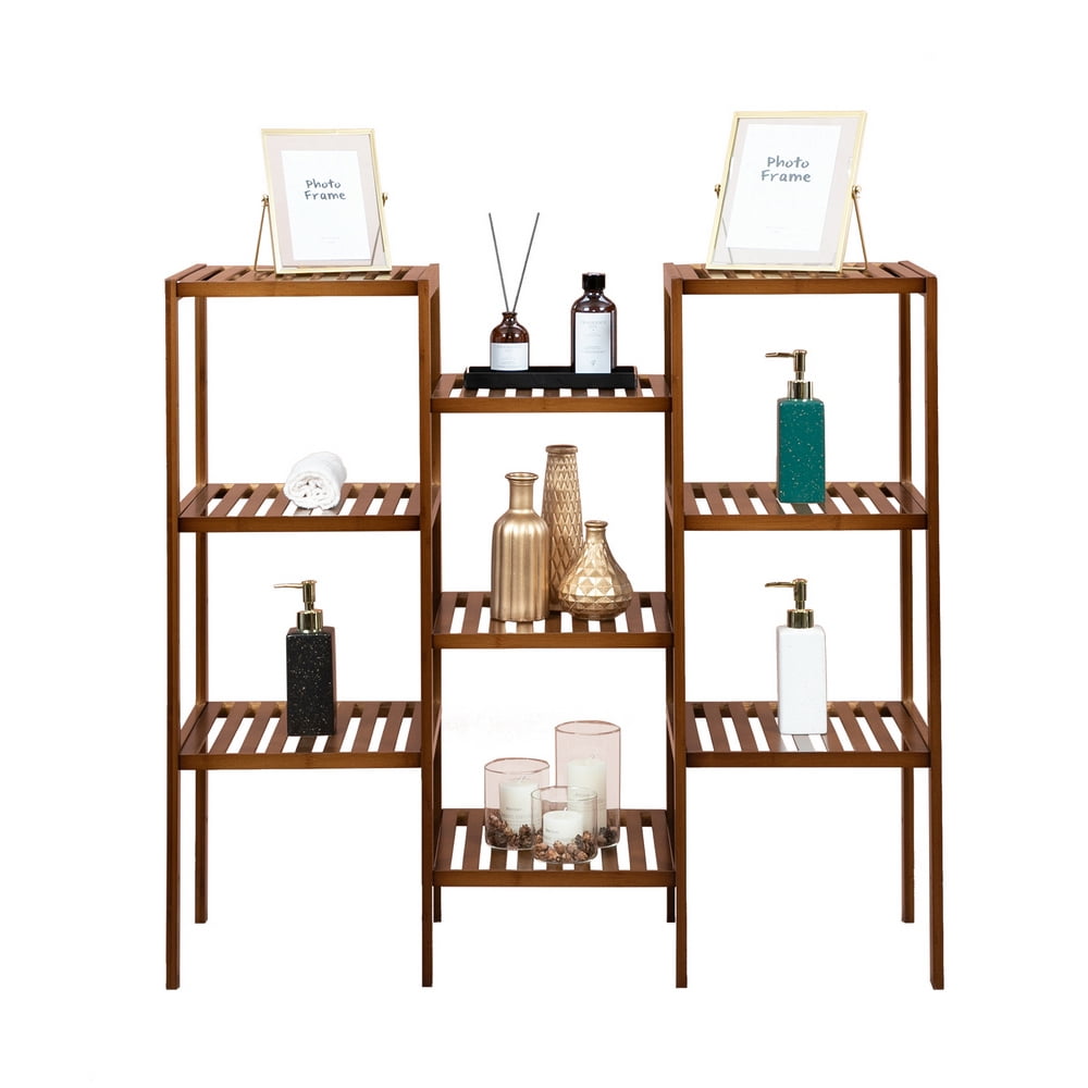 Cfowner 4-Layer 12-Seater Plant Stand, Movable Garden Shelf with Wheel ...