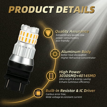 Pack of 2 Turn Light LED Daytime Lighting Device 15W Stable Performance ...