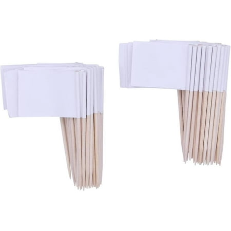 Blank Toothpick Flags Flags White Flags Labeling Marking Decoration ...