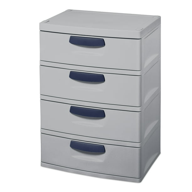 Sterilite 4 Drawer Unit Plastic, Cement - Walmart.com