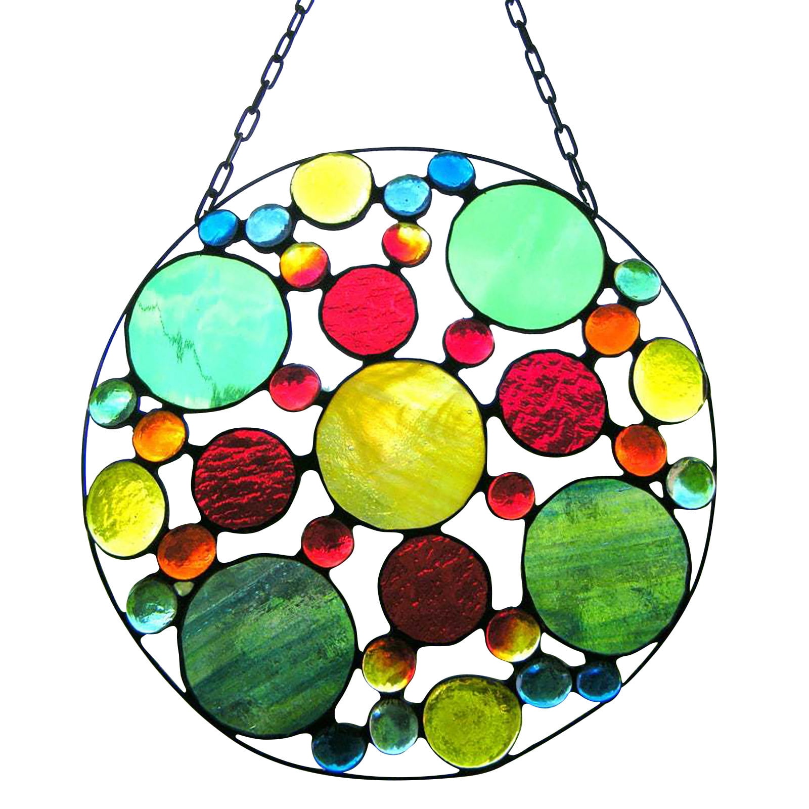 VerPetridure LARGE Hanging Stained Glass Look Sacred Geometry Stained ...