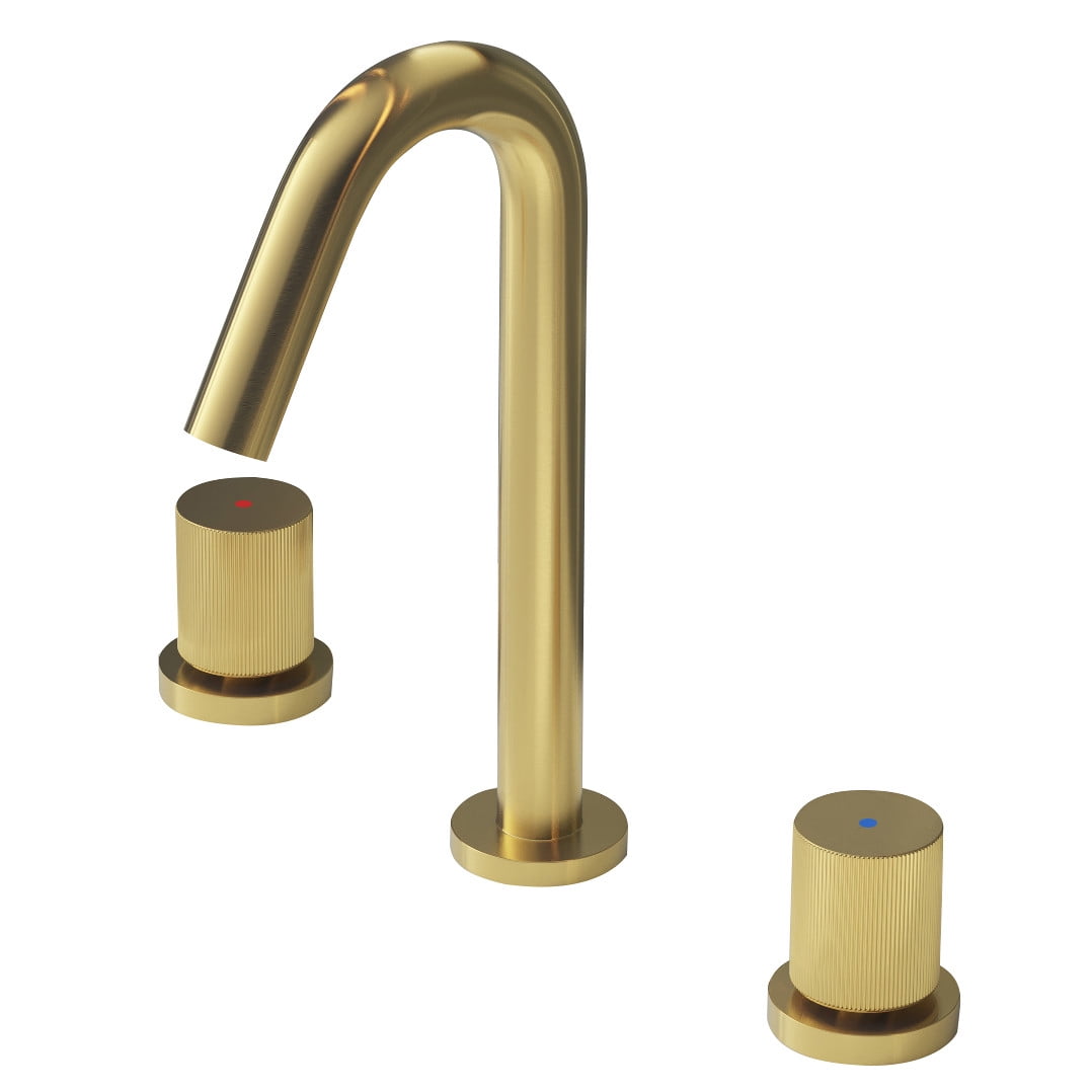YZZY Bathroom Faucet 2 Handles 3 Hole Sink Faucet Brushed Gold ...