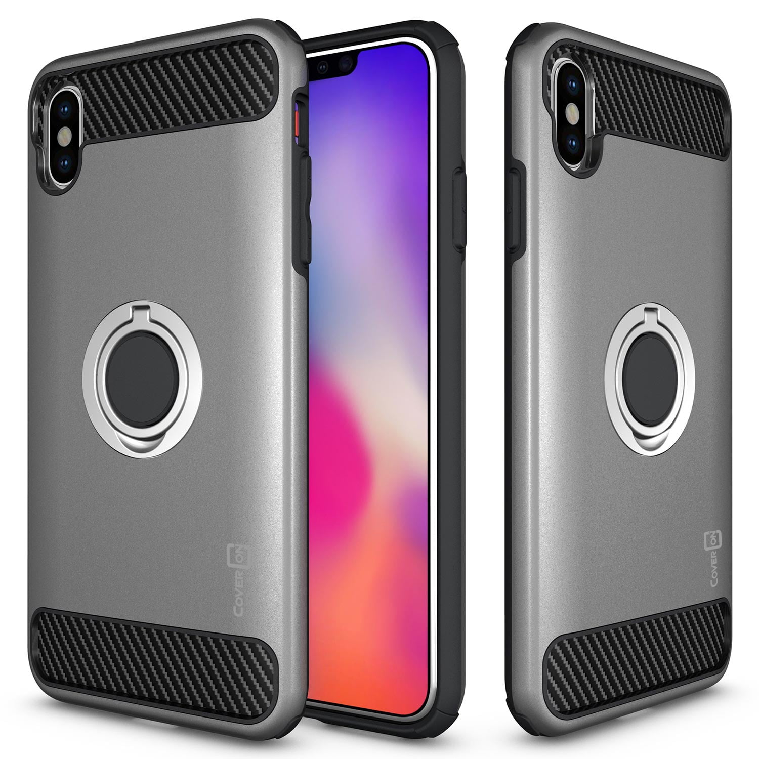CoverON Apple iPhone XS Max (6.5") Case with Ring Holder, RingCase ...