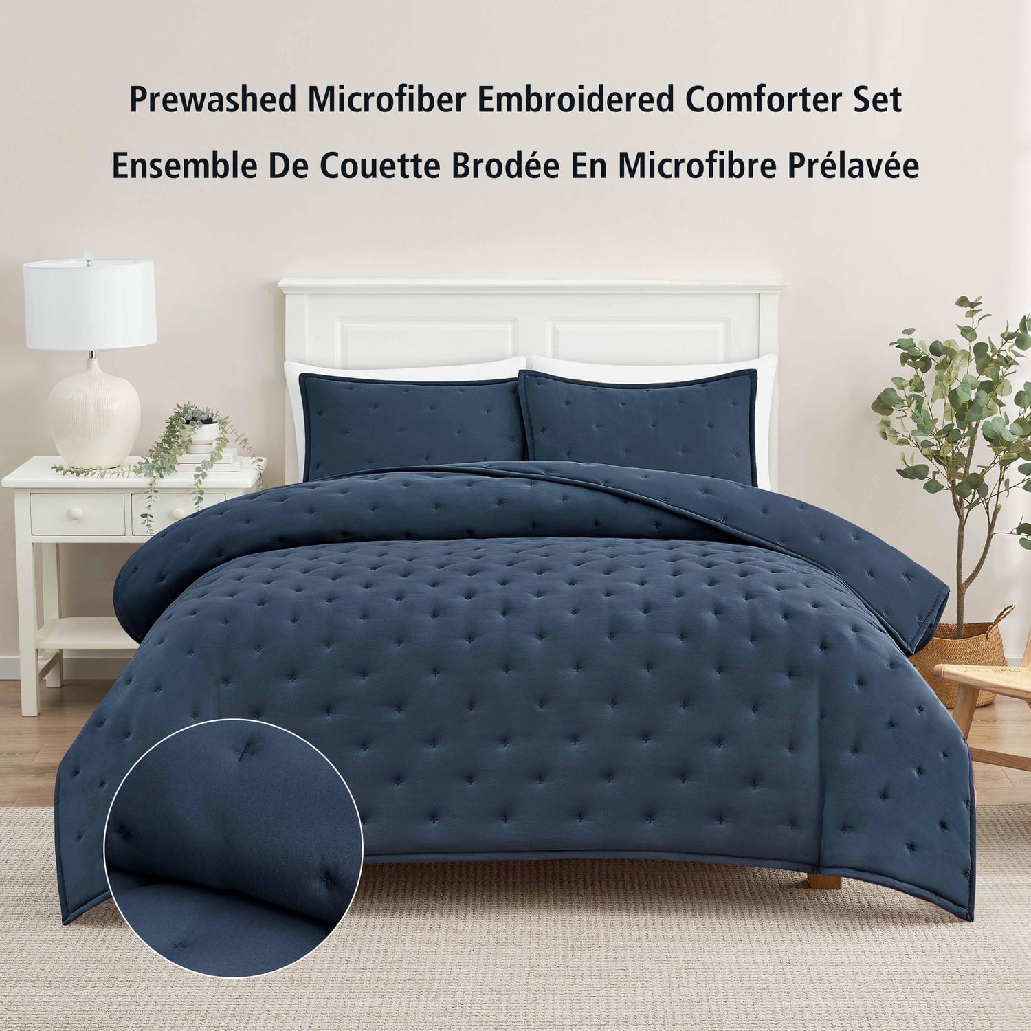Click here for Mainstays 3-Piece Comforter Set  Washed Indigo  Do... prices