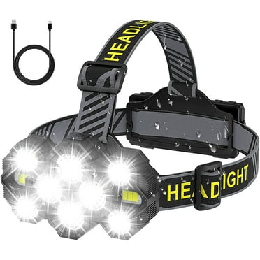 Super Bright LED Headlamp Rechargeable Headlight Head Power 1900mAh ...