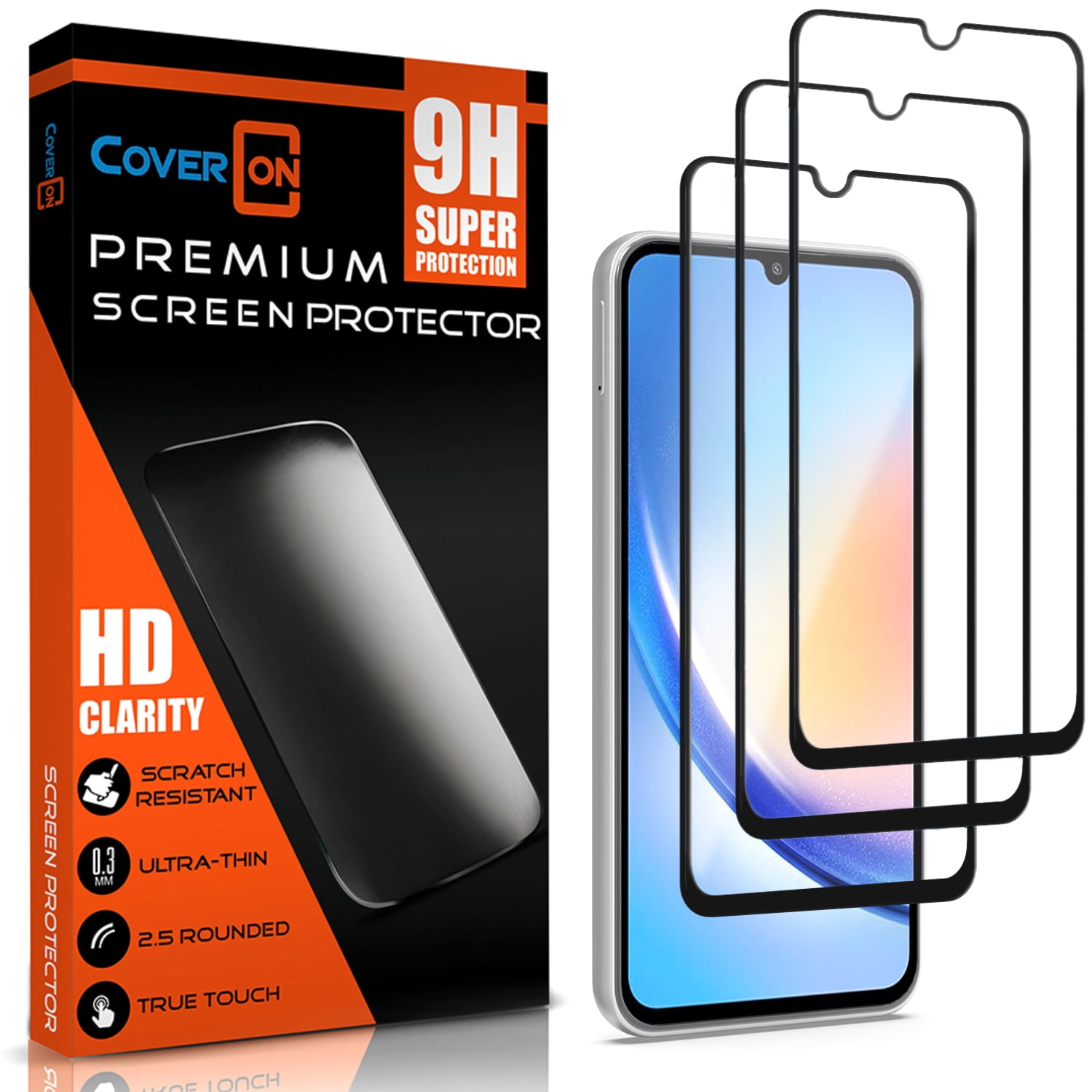 CoverON 3pcs Pack For Samsung Galaxy A24 Screen Protector Tempered ...