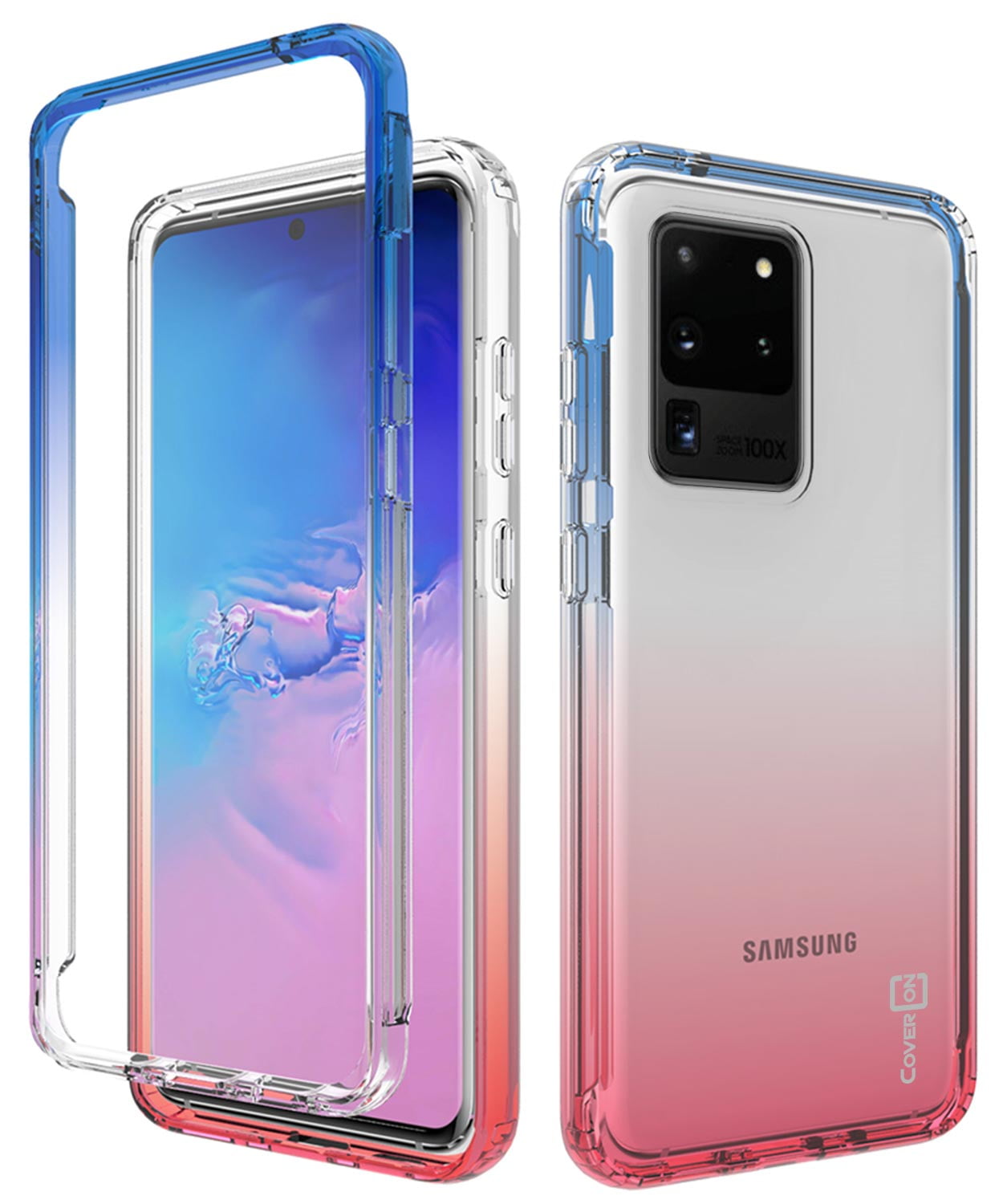 CoverON Samsung Galaxy S20 Ultra Clear Case with Two-Tone Colors Heavy ...