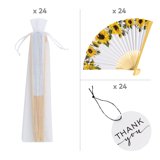 Fun Express Sunflower Hand Fan Favor Kit, Bulk 72 Pc, Paper Fans with ...
