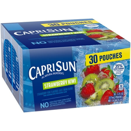 Capri Sun Juice Pouches, Strawberry Kiwi, 6 Fl Oz, 30 Count - Walmart.com