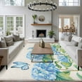 6x9 Area Rugs for Living Room, Blue Floral Non Slip Area Rugs for ...