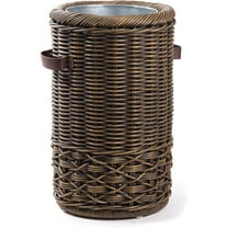 Kouboo La Jolla Rattan Round Handmade Umbrella Holder Freestanding Cane ...