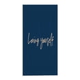 Elegant Dark Blue Cursive ' Loving Yourself ' Beach Towel - Soft ...