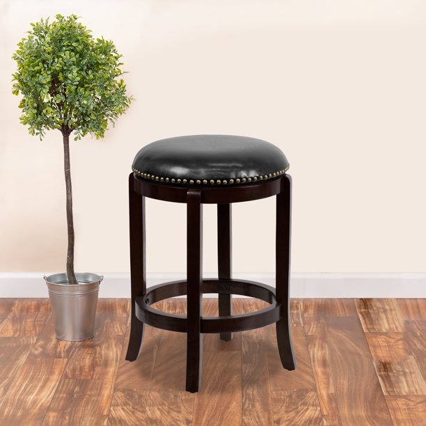 Flash Furniture 24'' High Backless Cappuccino Wood Counter Height Stool ...