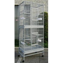 "76"" XL Stackable Wrought Iron Bird Cage, Double Stacker Flight Parrot ...