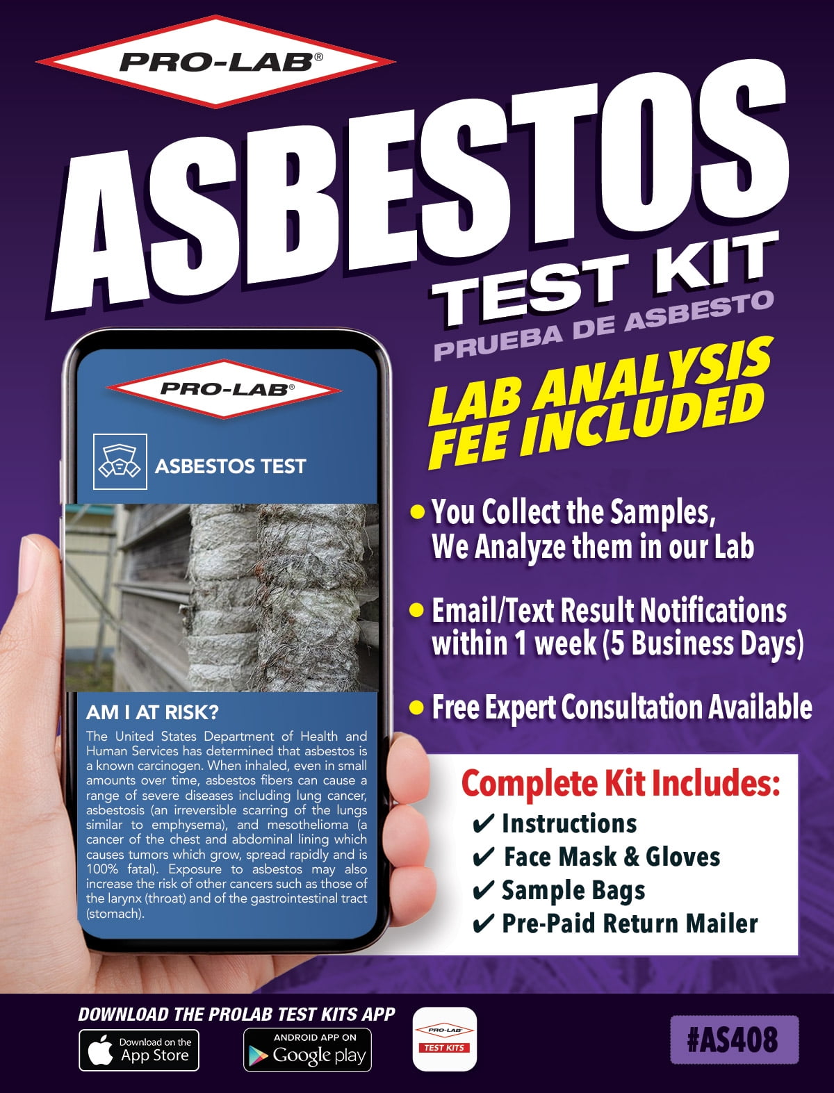 Asbestos Test Kit Lab Fee Included Emailed Results Within Week Includes ...