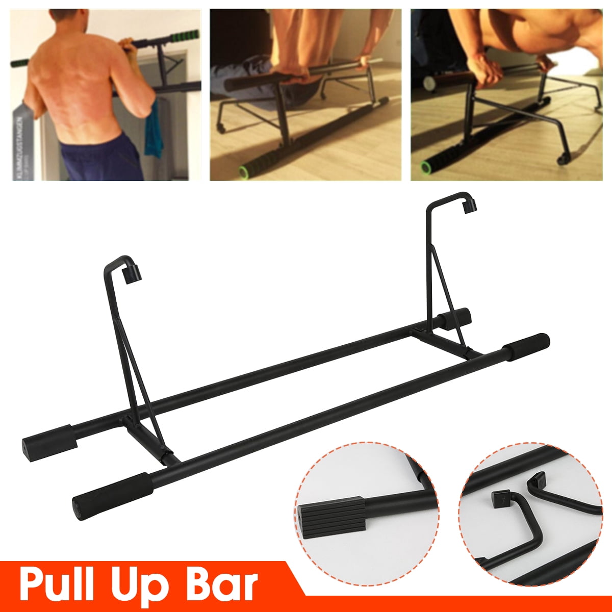 39in Doorway Pull Up Bar with Hook, Chin Up Exercise Home Gym Body ...