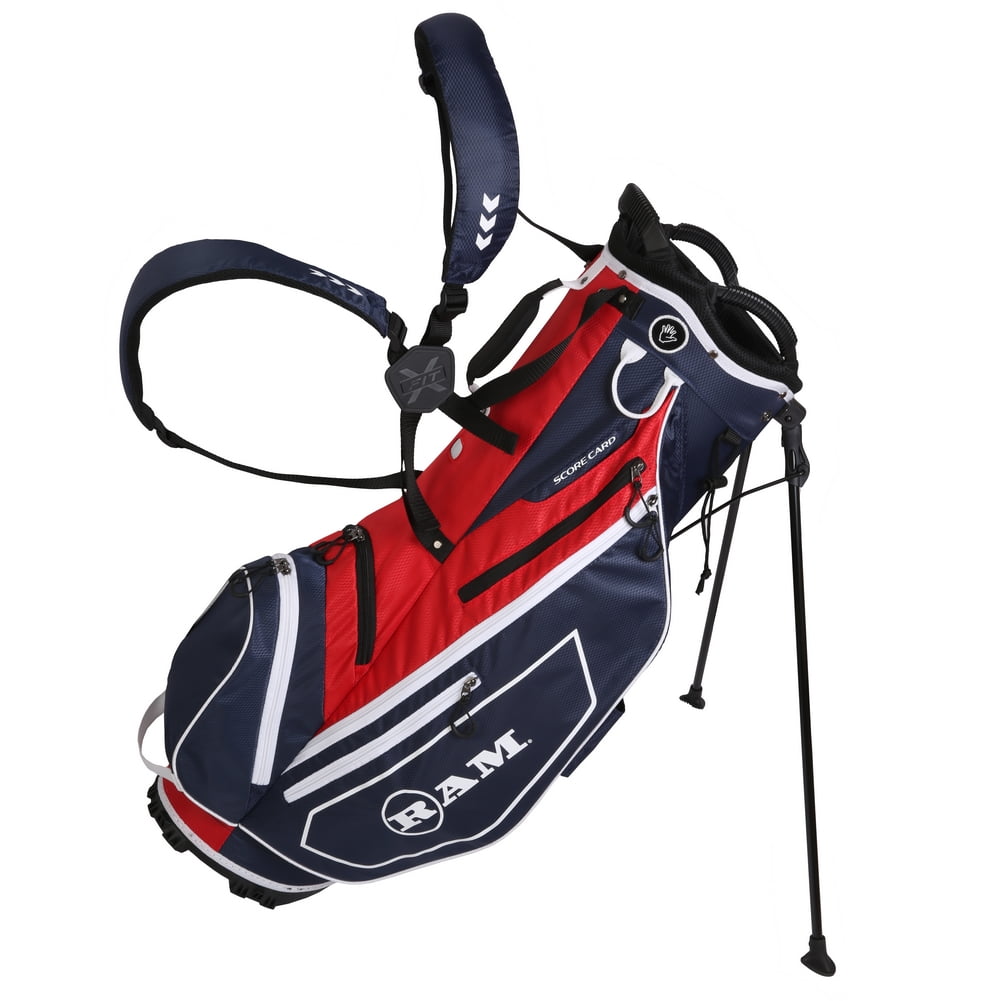 Ram Golf FX Lightweight Golf Stand Carry Bag, Navy/Red - Walmart.com