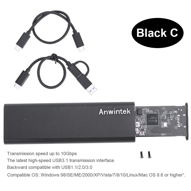 SSD Box Enclosure Adaptador M.2 PCIe NVMe/M.2 SATA NGFF A USB3.1/3.2 ...