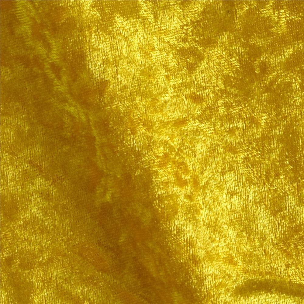 Ben Textiles Stretch Panne Velvet Velour Fabric, Yellow, Fabric by the ...