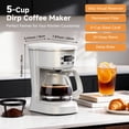 5 Cup Programmable Drip Coffee Maker with Auto Shut-off Function and ...