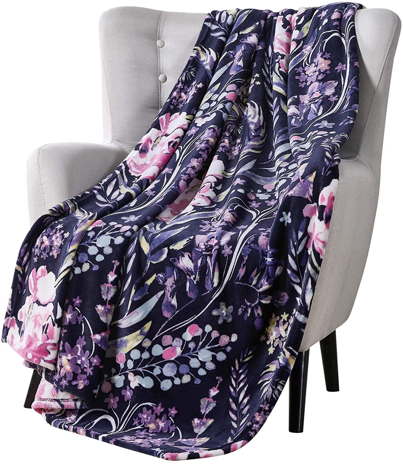 Serafina Home Decorative Throw Blanket: Swaying Floral Vibrant ...
