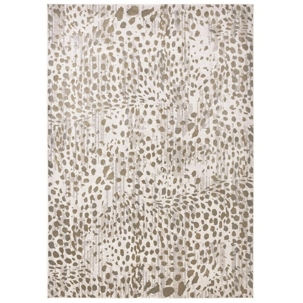 Vanhorn Metallic Animal Print Rug, Brown/Ivory, 1ft-8in x 2ft-10in ...