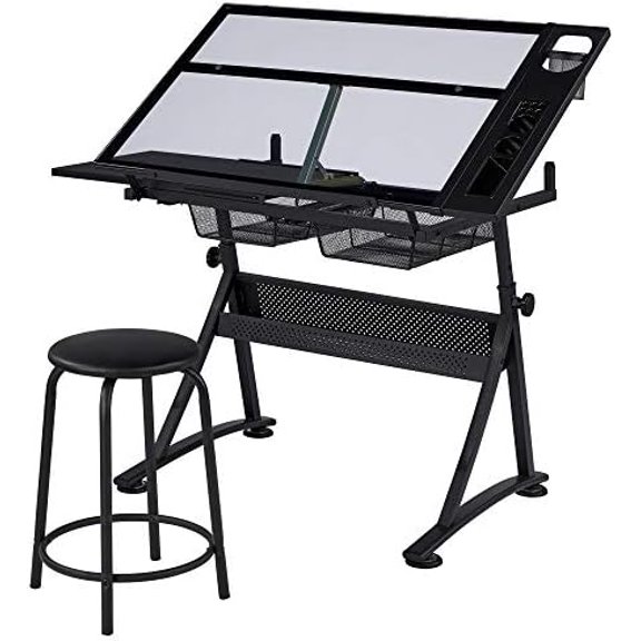 Southern Enterprises Knightley Tilt-Top Drafting Table-Material:Fir ...