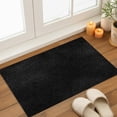 Black Door Mat 20x31.5 Inch Modern Minimalist Classic Black Solid Color ...