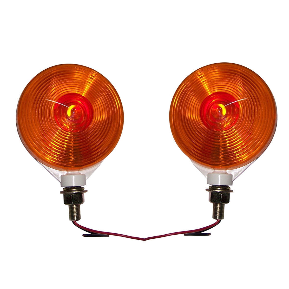 APSMOTIV Waterproof Round Amber/Amber Double Face Lights Assembly with ...
