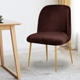 BH-JJSMGS Velvet Curved Back Chair Covers Round Back Dining Room Chair ...