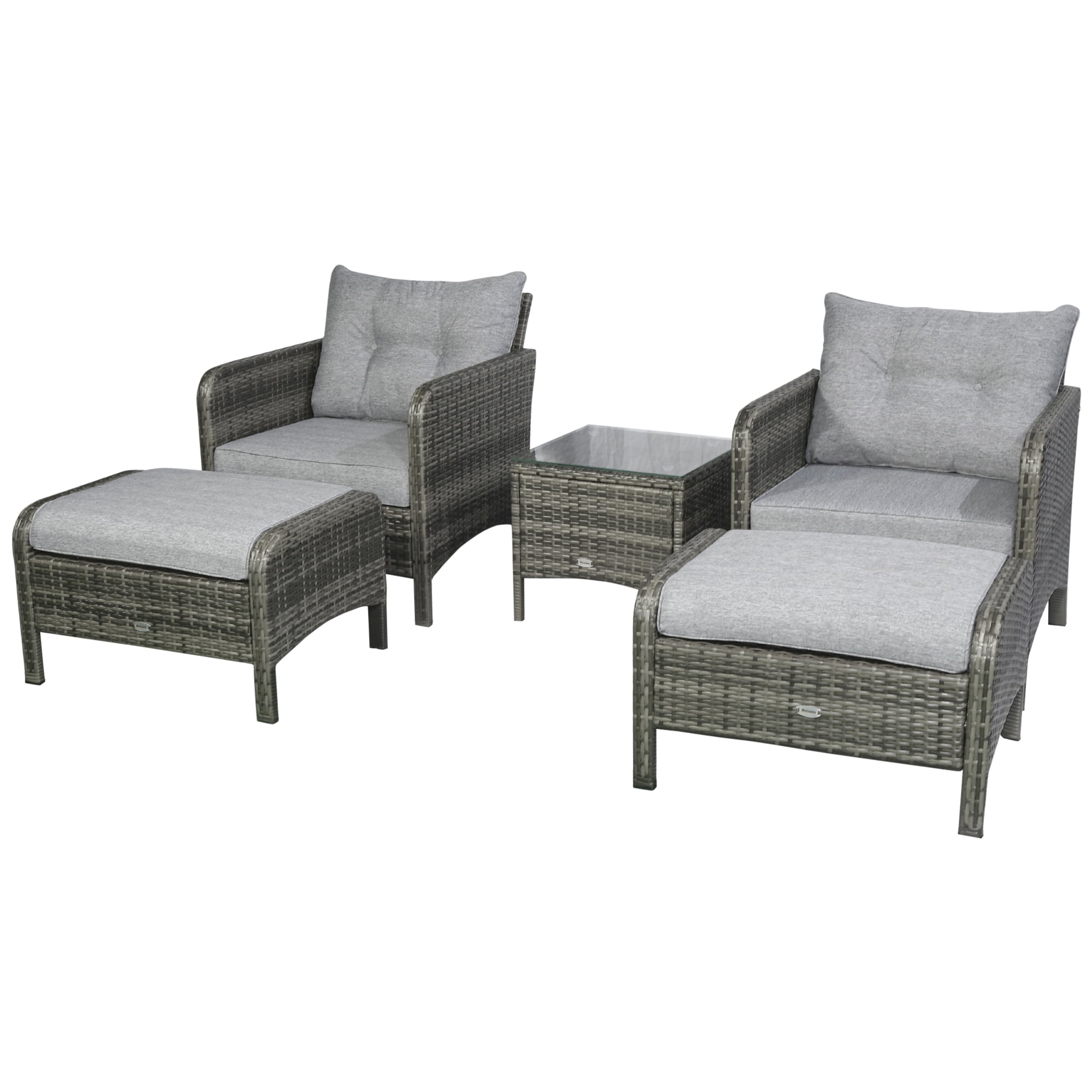 Click here for Outsunny 5 Pieces Wicker Patio Furniture Sofa Set... prices