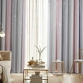 Gradient Striped Double-Layer Star Shade Curtain, Sheer Polyester with ...